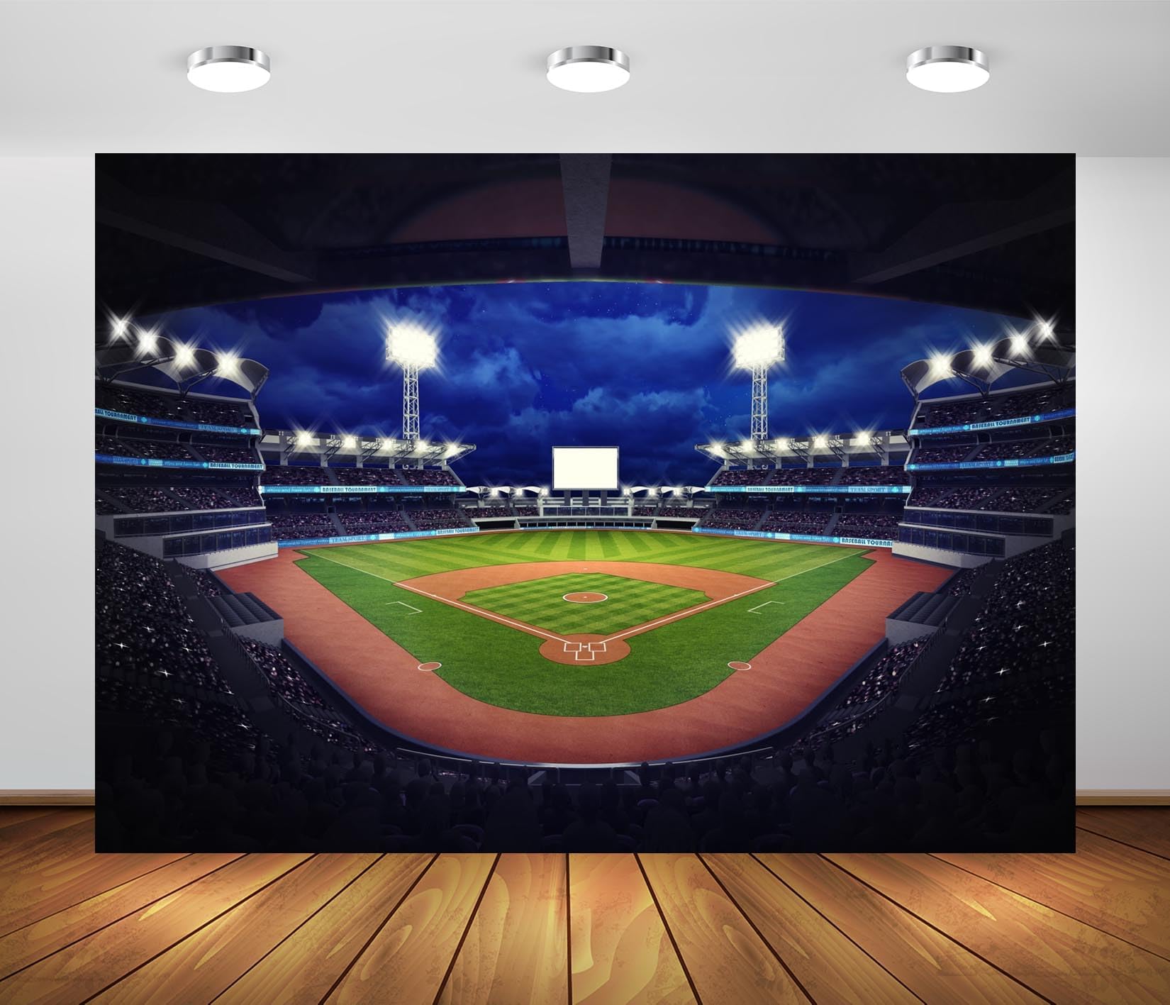 Amazon.com : BELECO 7x5ft Fabric Baseball Backdrop Baseball Field ...