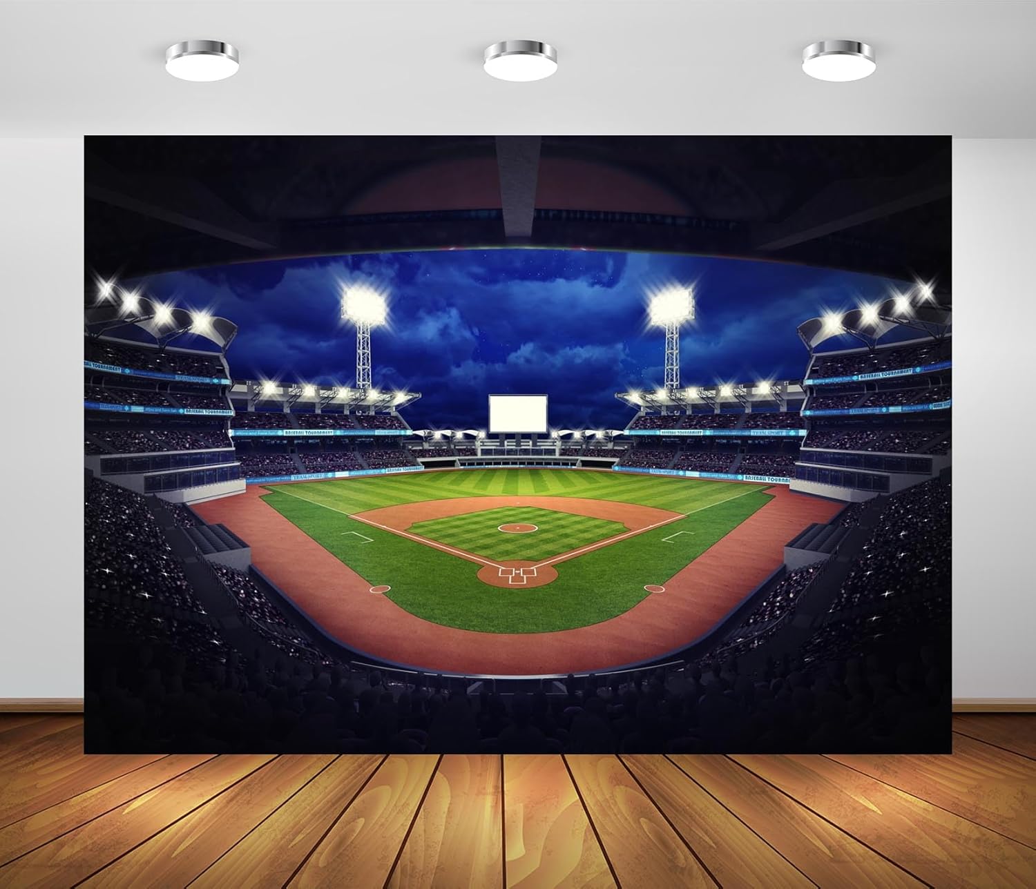 Amazon.com : BELECO 8x6ft Fabric Baseball Backdrop Baseball Field ...