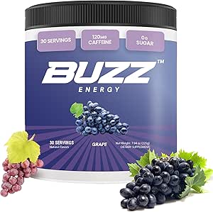 Amazon.com: Morning Buzz Energy Powder Grape Drink - Energy Boost Drink ...