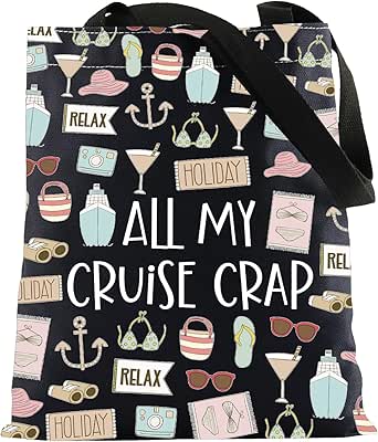 Amazon.com: Cruise Vacation Tote Bag All My Cruise Crap Tote Bag Summer ...