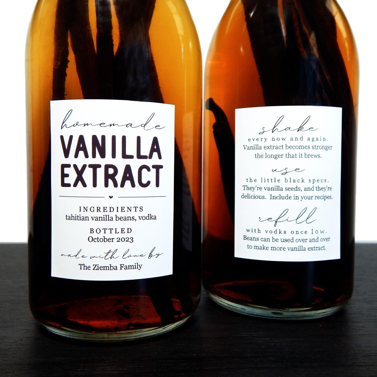 Amazon.com: Homemade Vanilla Extract Labels with Instructions - Set of ...