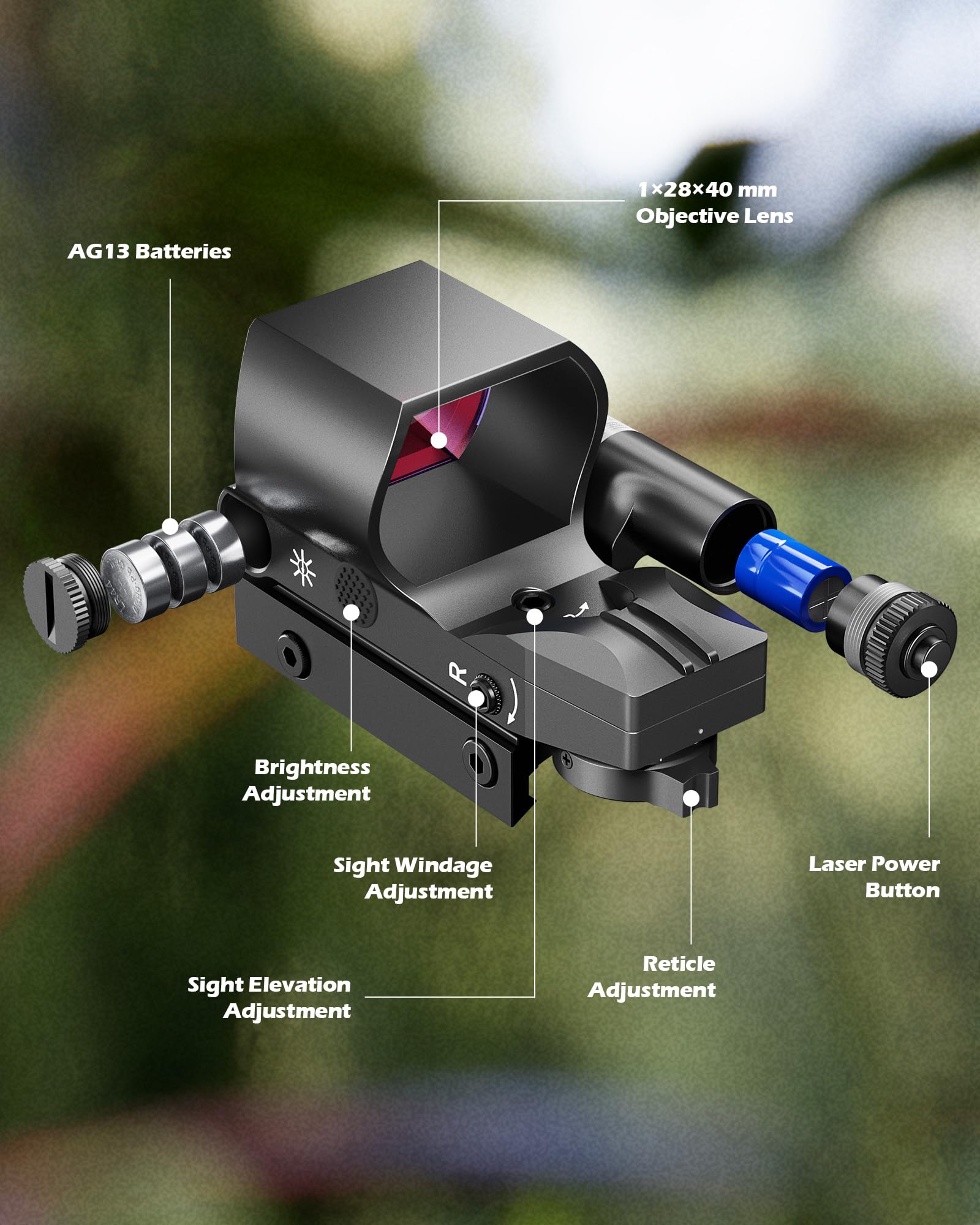 Snapklik.com : HIRAM Reflex Sight Laser Combo, 2 MOA Red Dot Sight