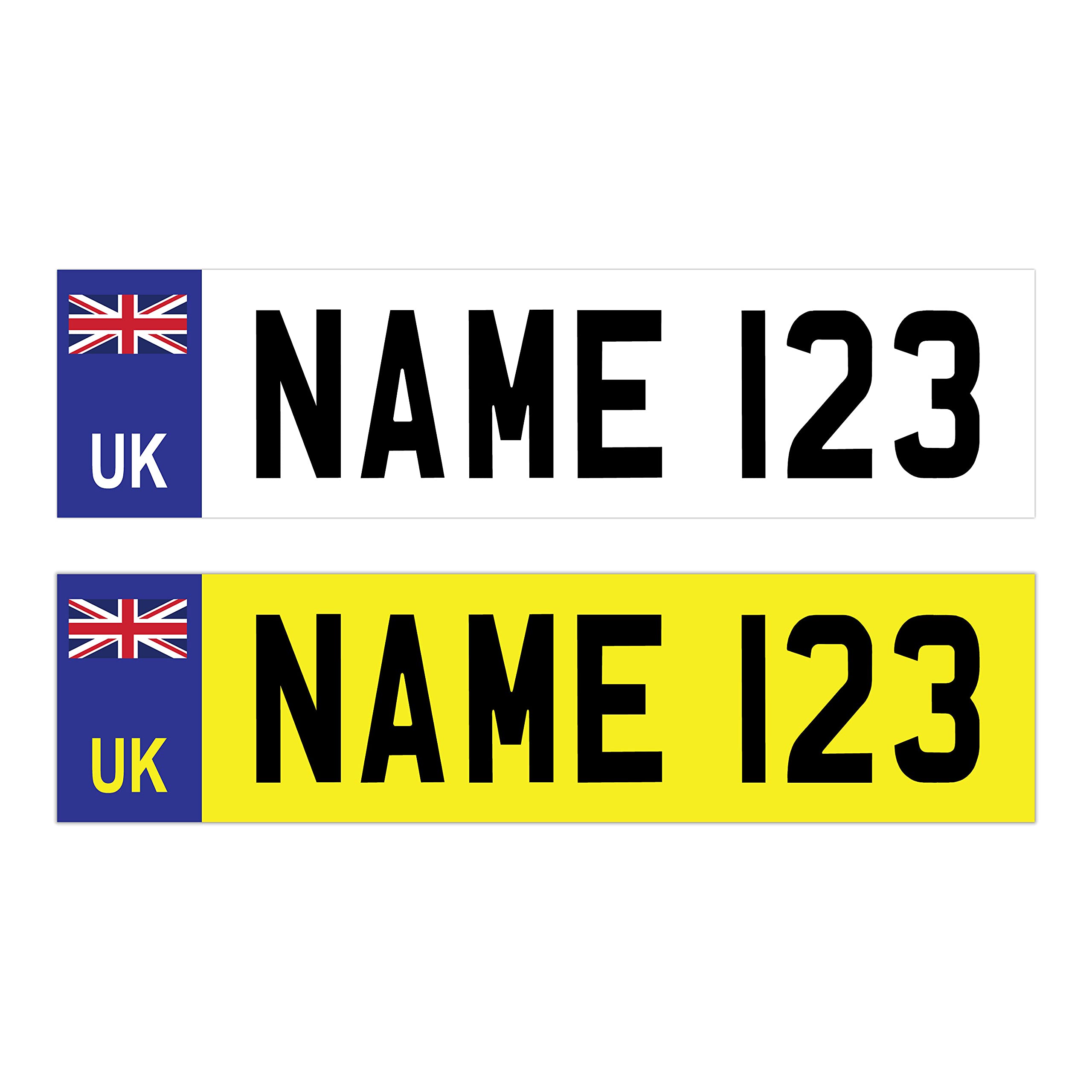 Pack of 2 United Kingdom Little Tikes Number Plate for Car (140 x 35 mm ...