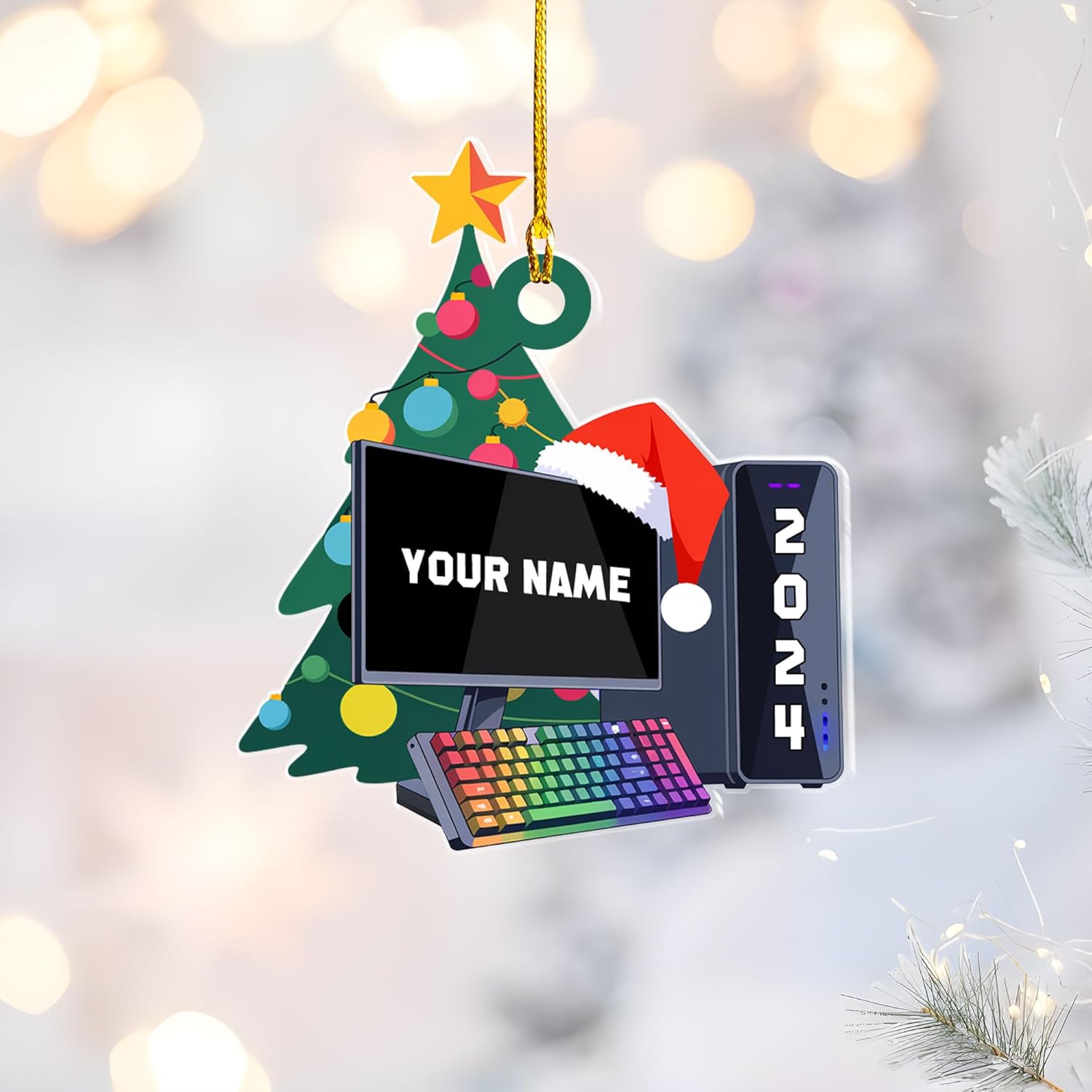 Amazon.com: Personalized Computer Ornament, Computer Ornaments for PC ...