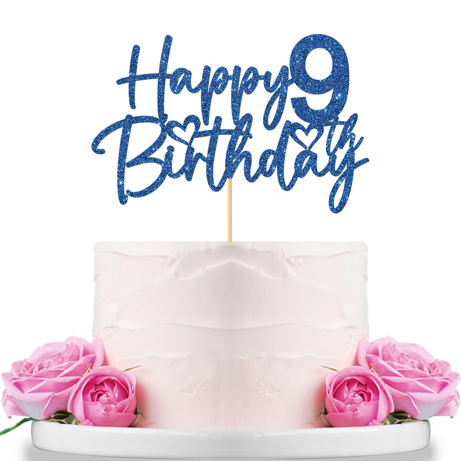 Amazon.com: WeBenison Happy 9th Birthday Cake Topper Children's 9th ...