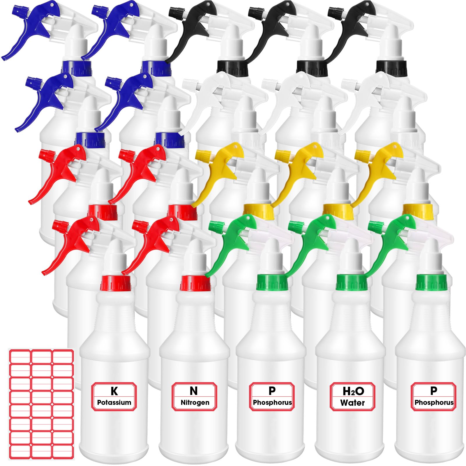 Amazon.com: Rtteri 20 Pack 32oz Plastic Spray Bottles for Cleaning ...