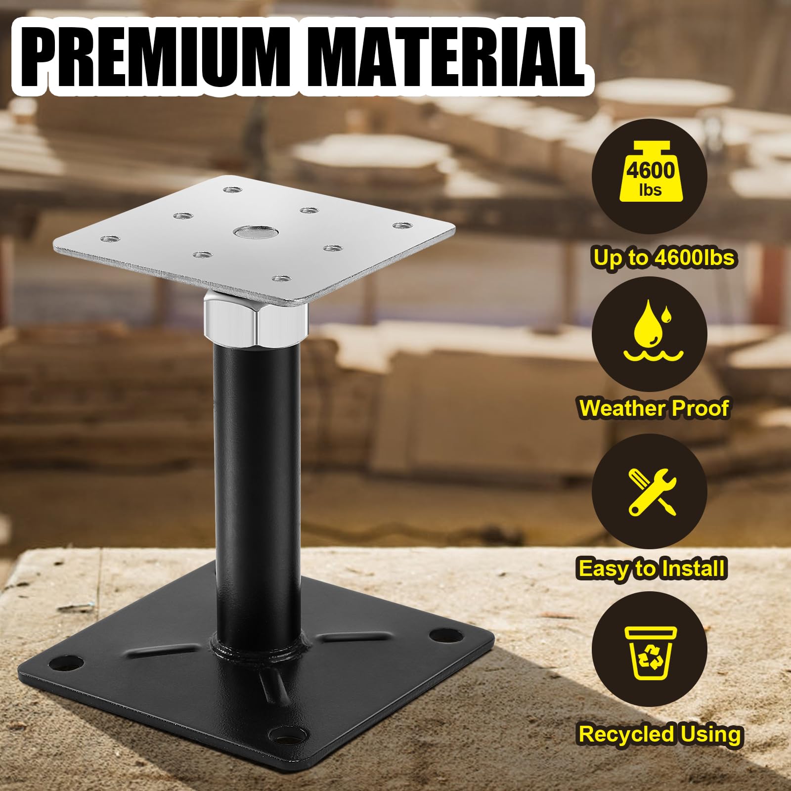 Crawl Space Support Jacks Foundation Jack 4-Pack Adjustable Floor Jacks ...