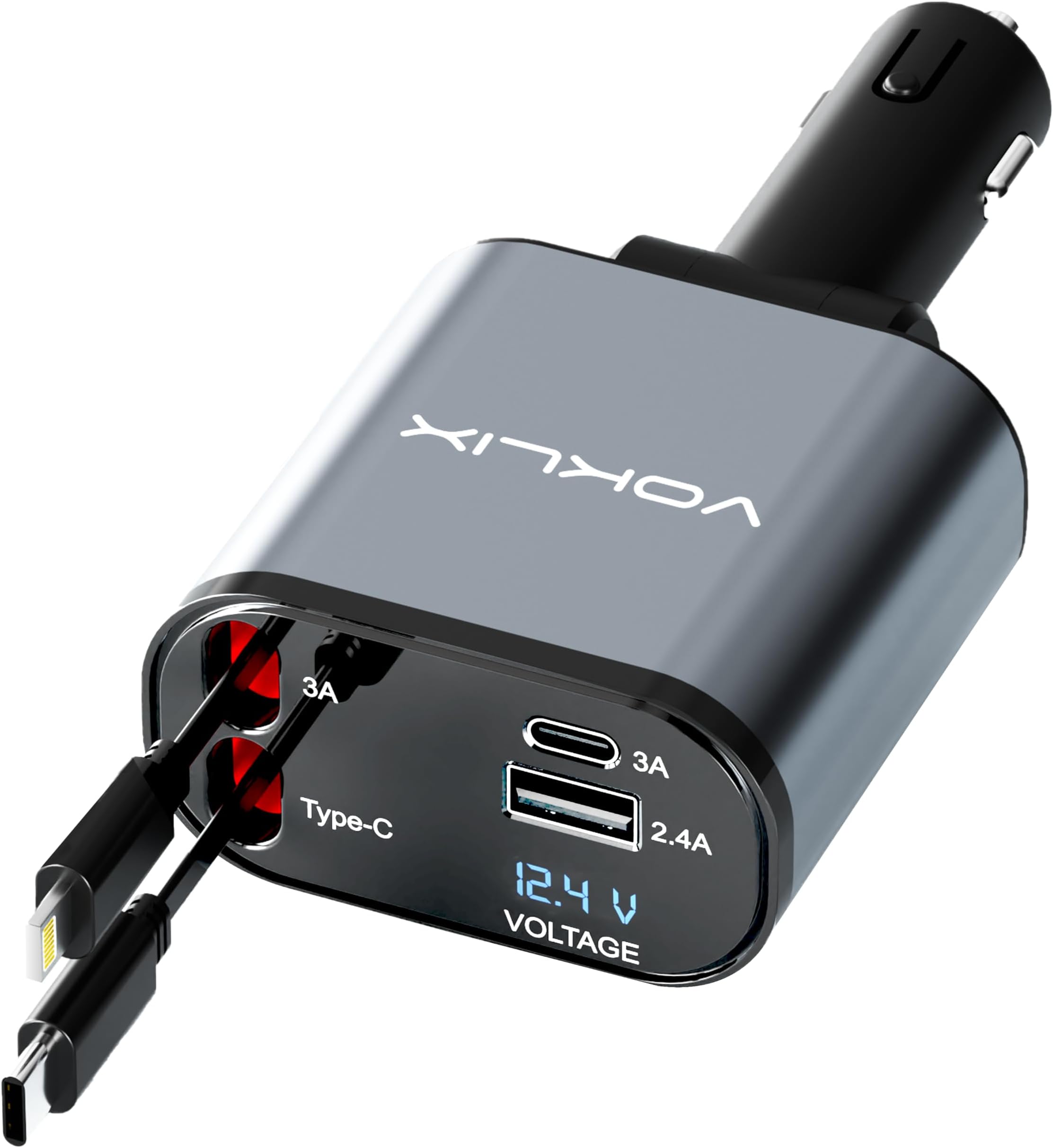 Amazon.com: Retractable Car Charger, 4 in 1 Car Charger 60W ...