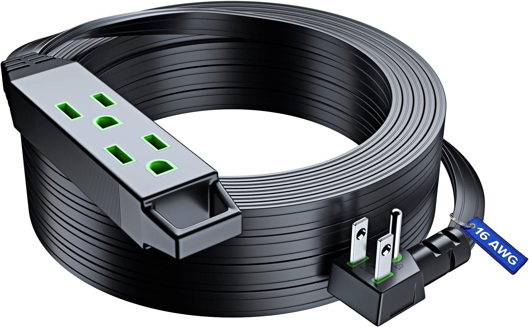 Electriduct Lay Flat Electrical Power Extension Cord Duplex Receptacle ...