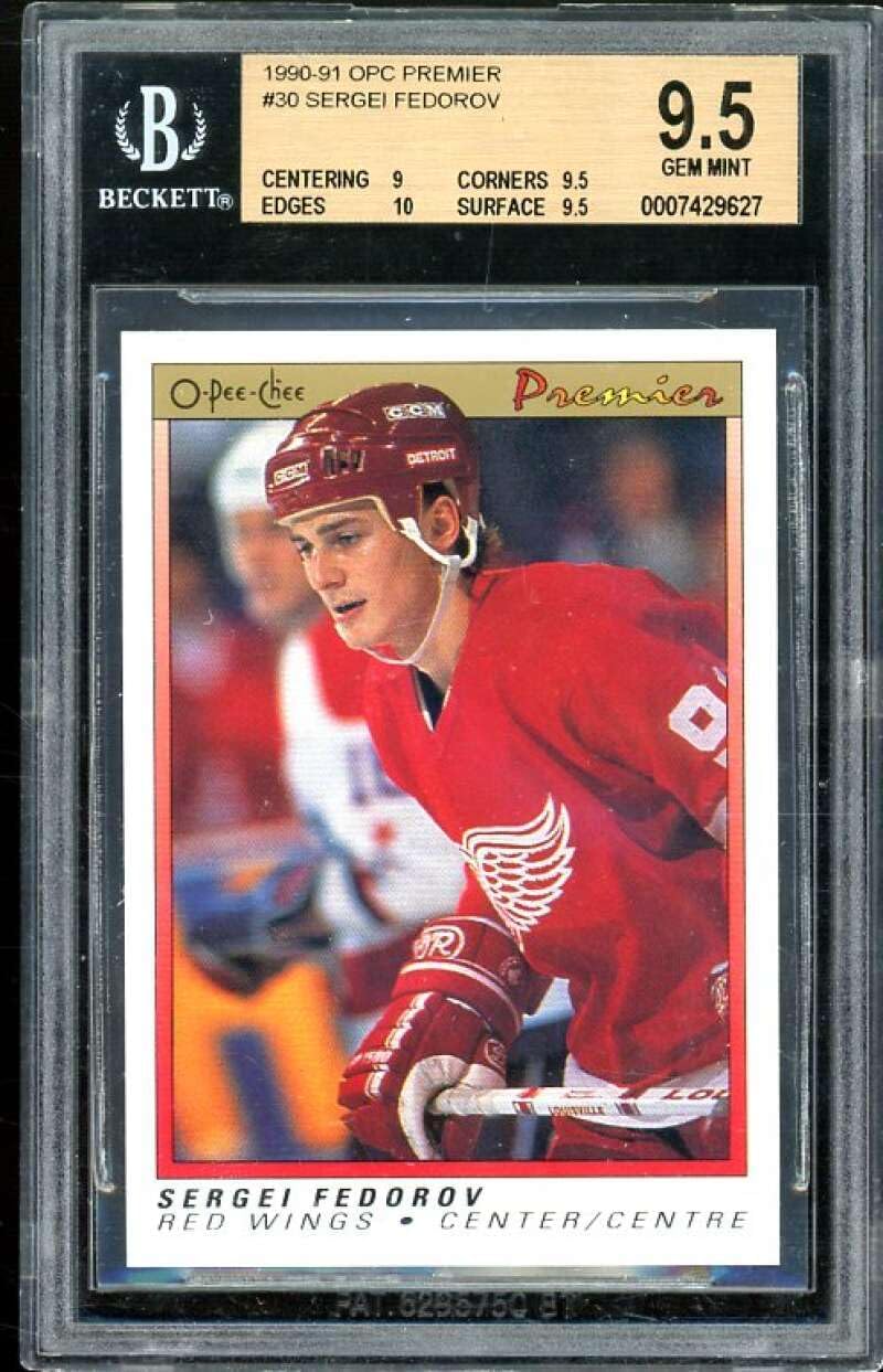 Amazon.com: Sergei Fedorov Rookie Card 1990-91 OPC Premier #30 BGS 9.5 ...