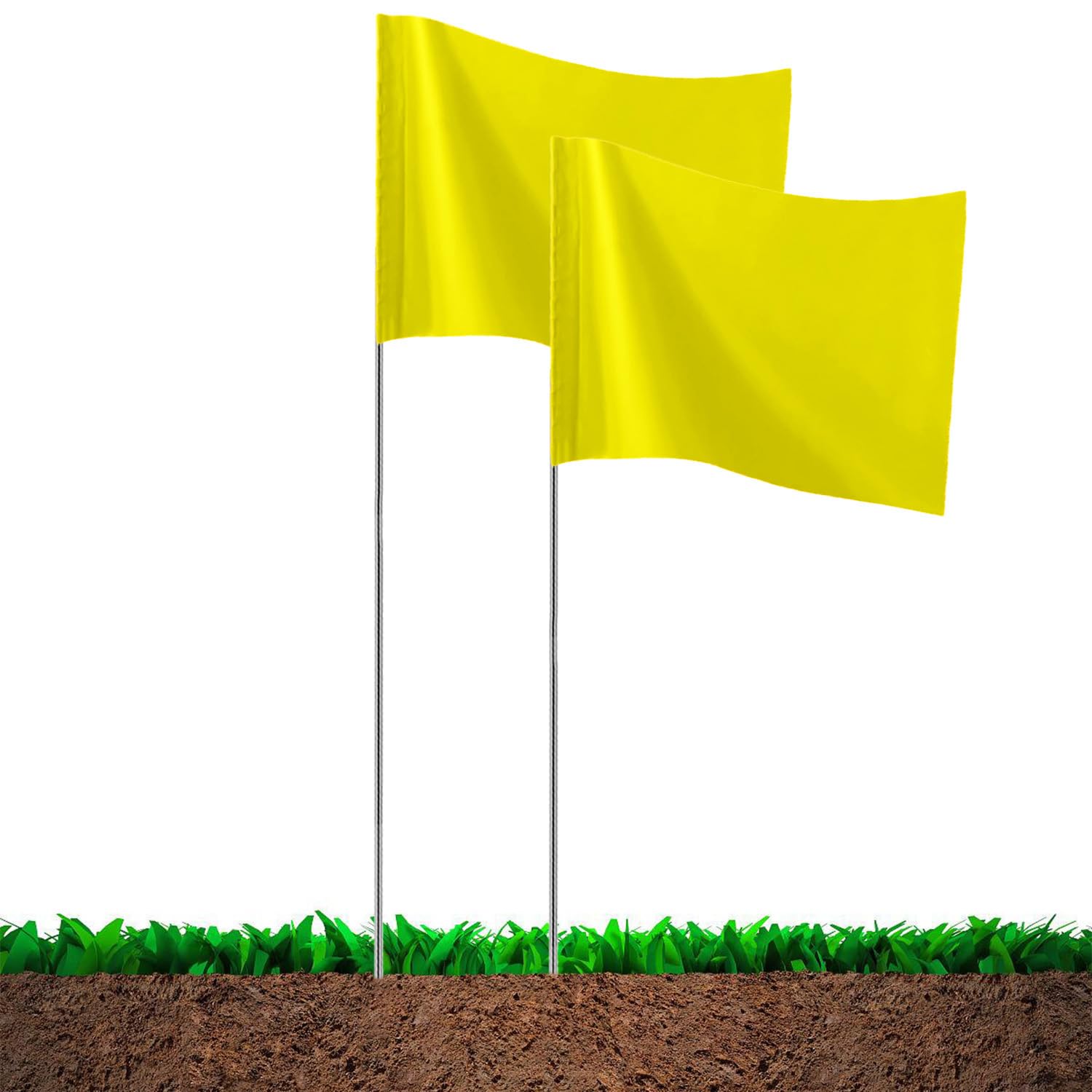 Amazon.com: JIZHGRAD Yellow Marking Flags,15x4x5 Inch Marker Flags, 20 ...