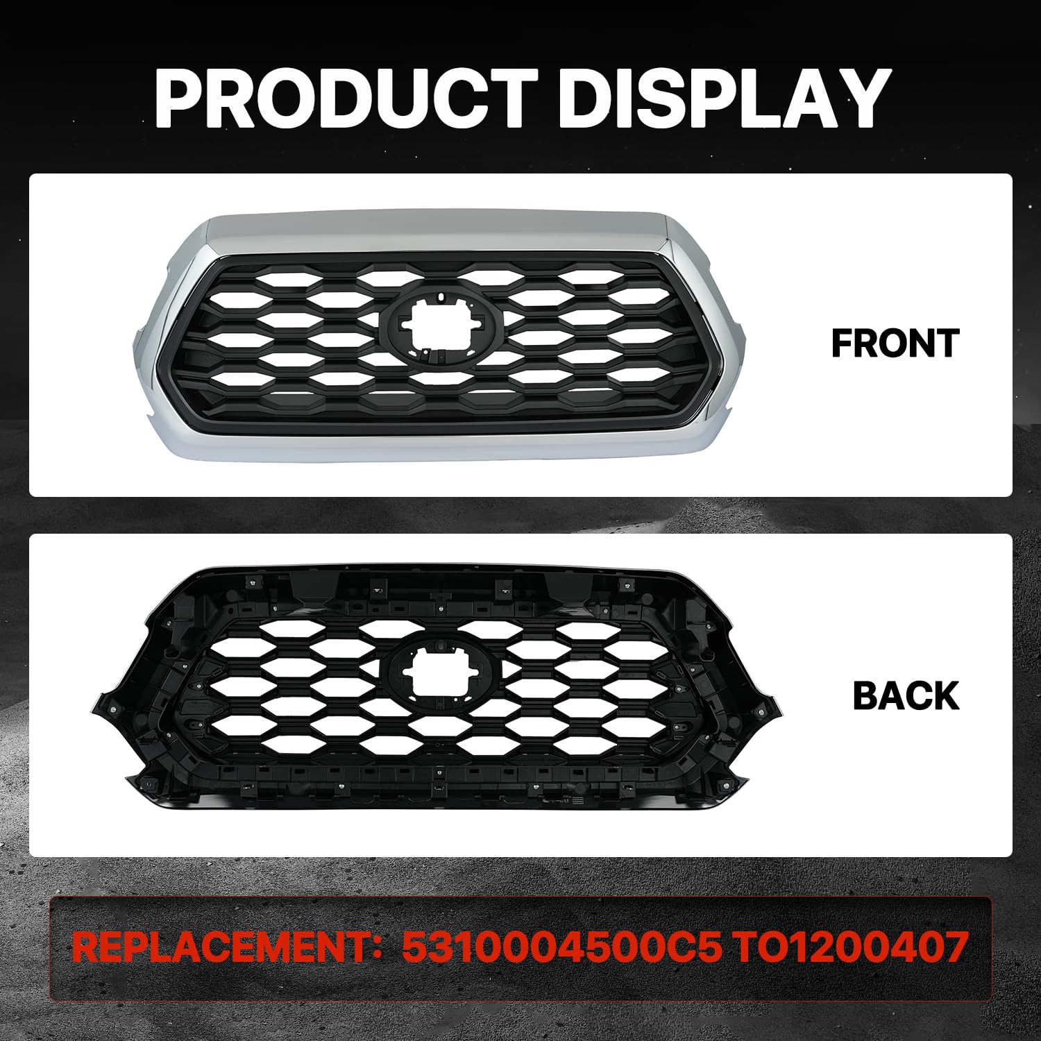 Snapklik.com : Front Bumper Upper Grille Assembly Fit For 2016-2023 ...