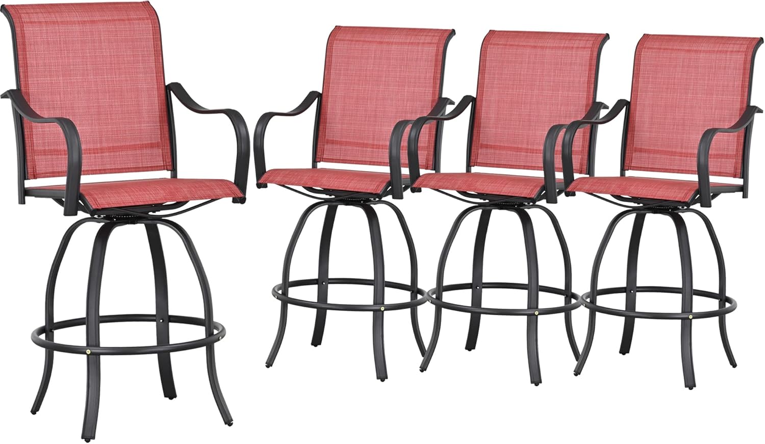 Amazon.com: LOKATSE HOME Outdoor Swivel Bistro Stool Set of 4 for ...