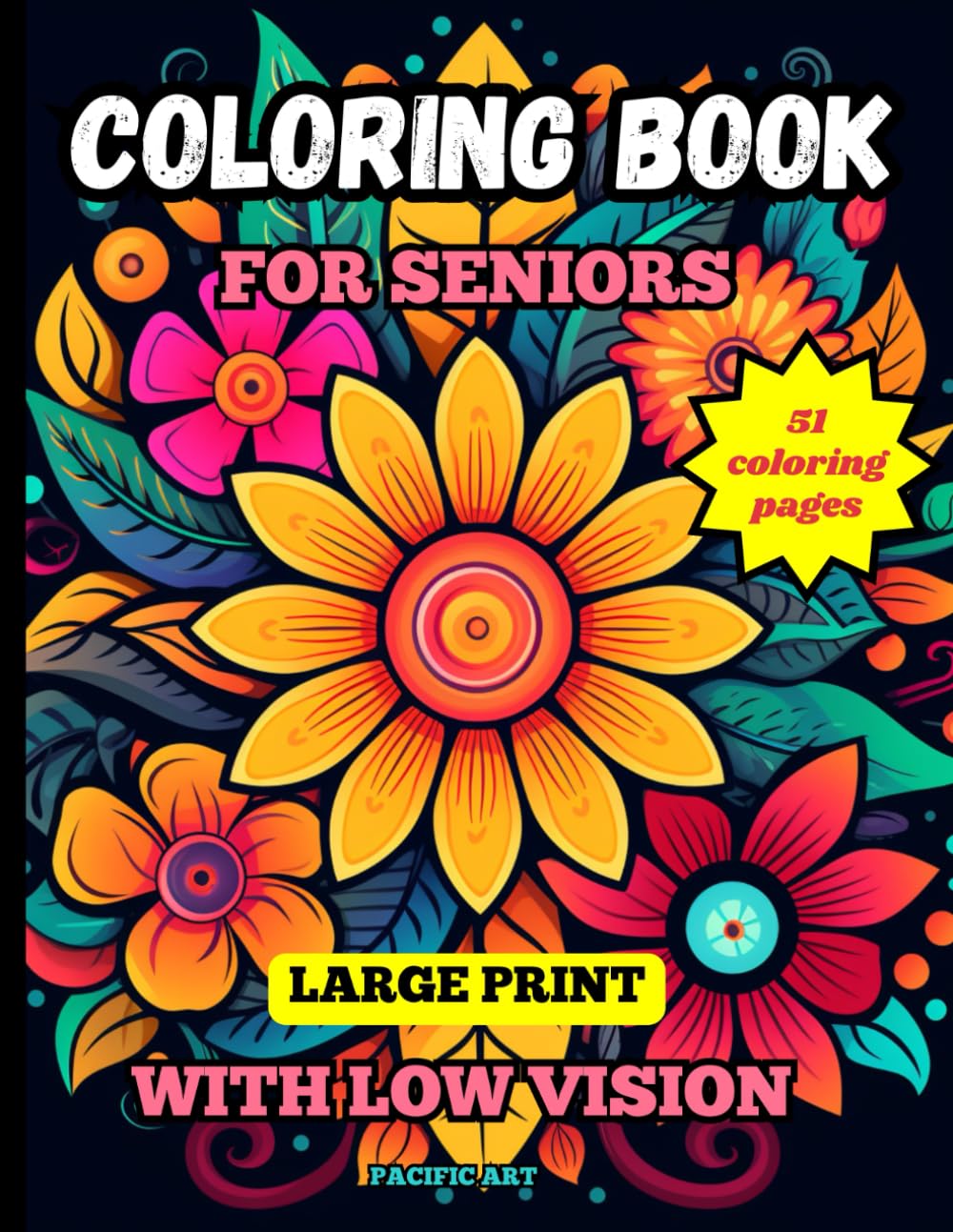 Amazon.com: Large Print Coloring Book for Seniors With Low Vision ...