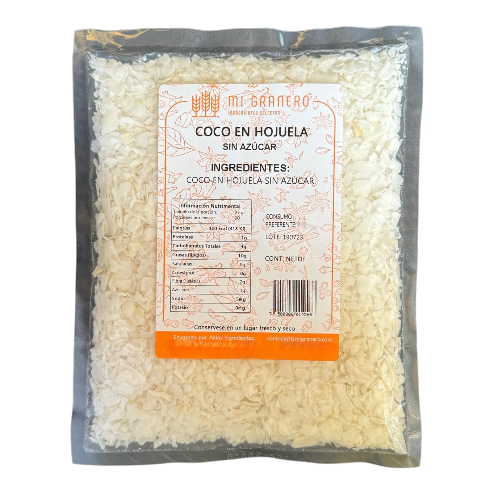 Hojuelas de Coco Deshidratado sin Azúcar 500 gramos natural : Amazon ...