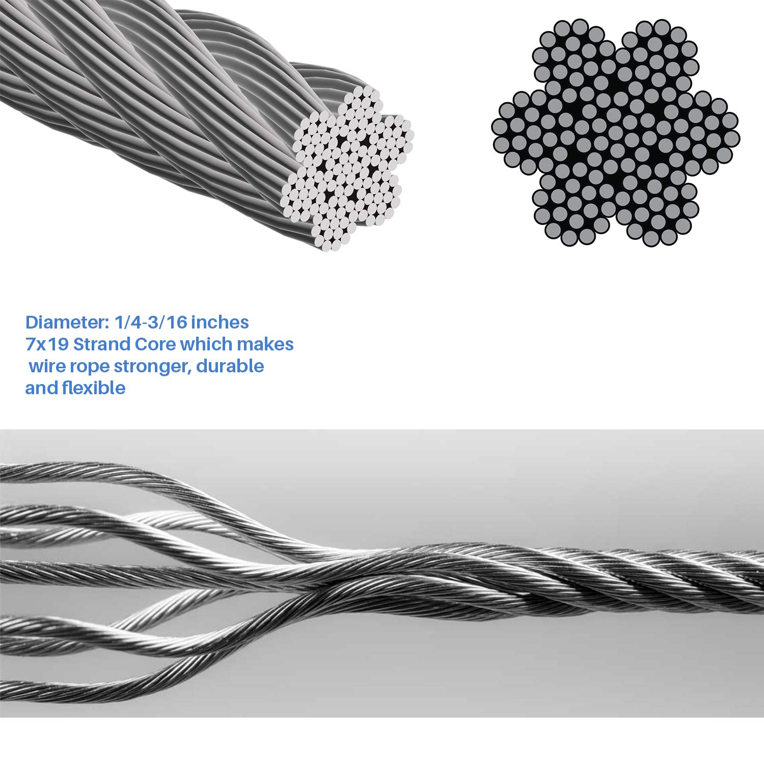 Snapklik.com : Sunrise 6ft One-Way Wire Lock Wire Cable And Sail Kits ...