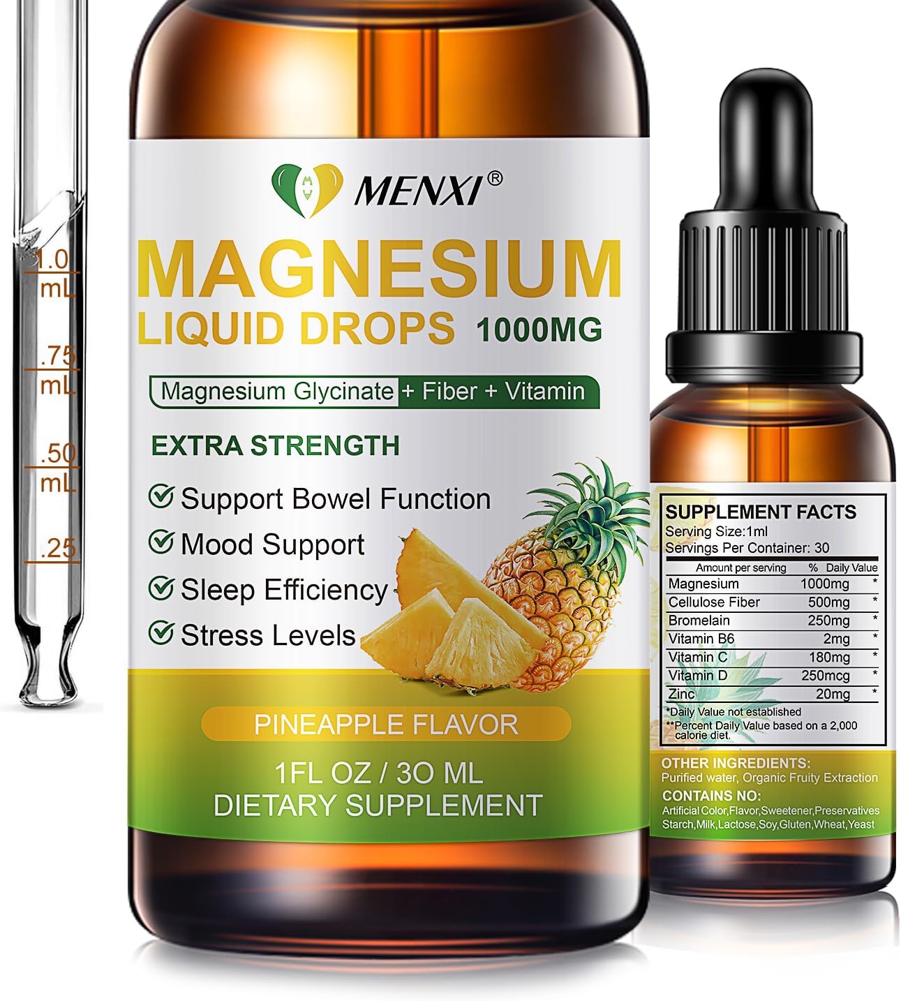 Amazon.com: MENXI (2 Pack) Magnesium Glycinate Supplement, Magnesium ...