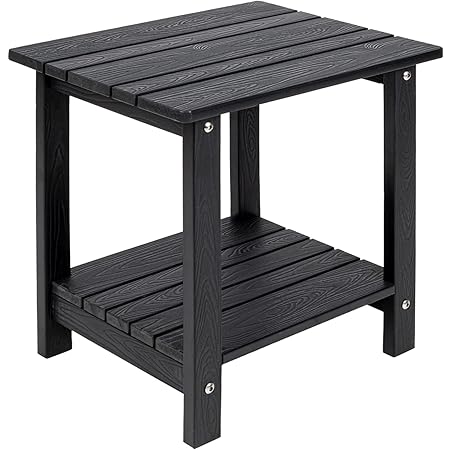 Amazon.com: LOENIY Outdoor Side Table 2 -Tier Adirondack Table HDPE Patio Side Table Weather ...