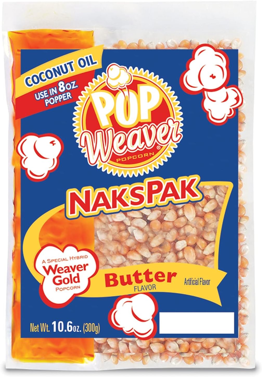 Amazon.com: Pop Weaver Naks Pak - 16oz Butter Flavored Coconut Oil and ...
