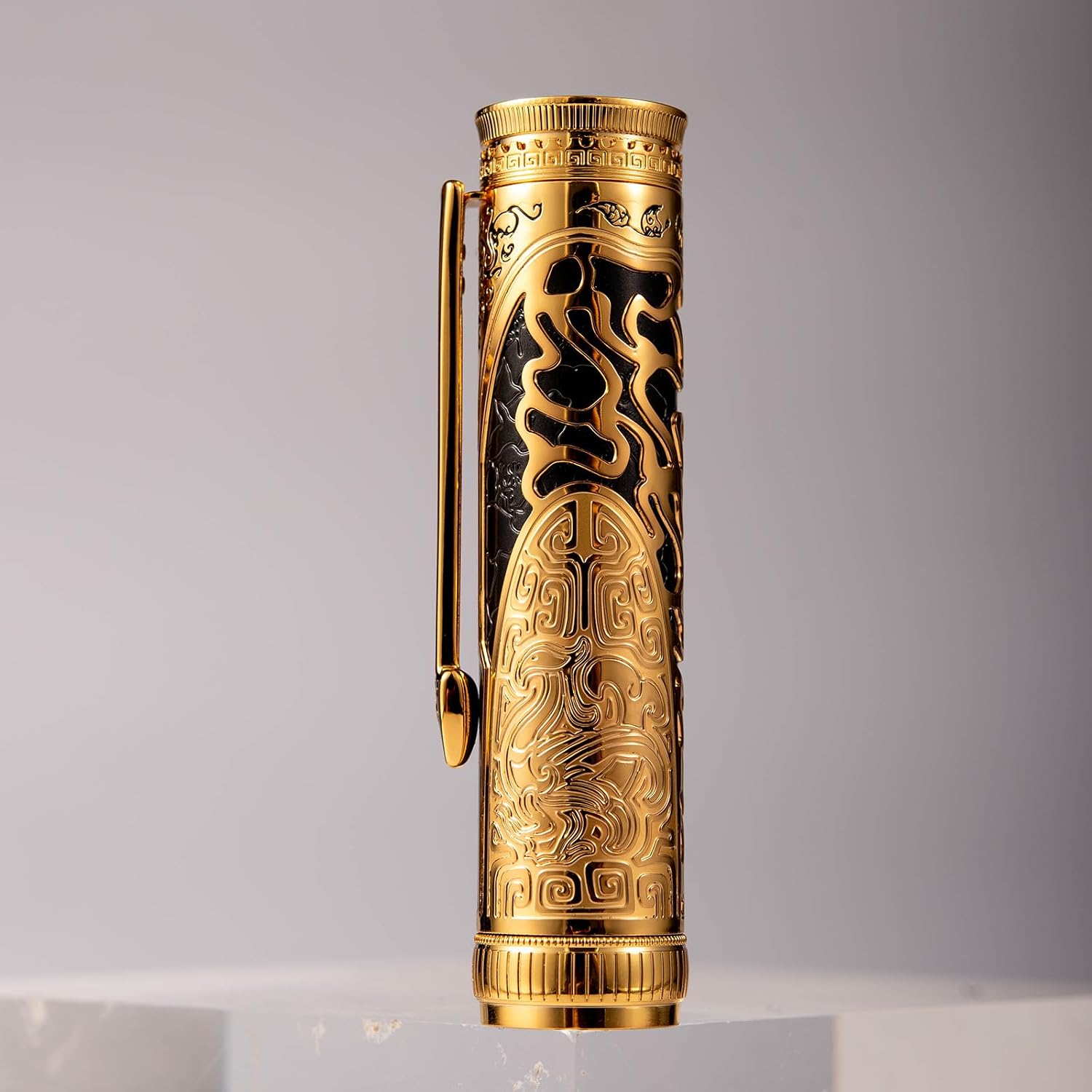 Hongdian D5 Qin Dynasty – Pluma estilográfica de oro negro, pluma de ...