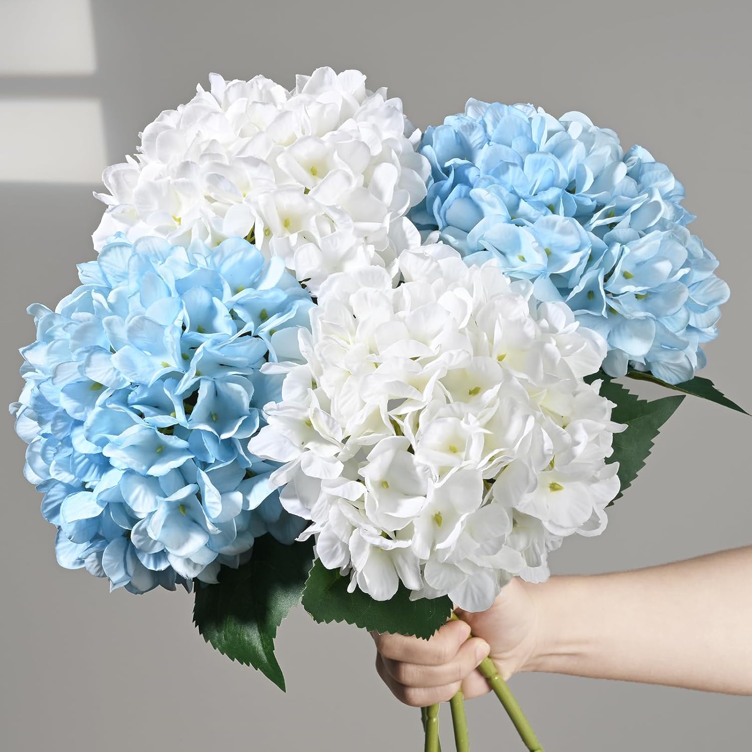 Amazon.com: BLEUM CADE 8 Pcs Hydrangea Artificial Flowers with ...