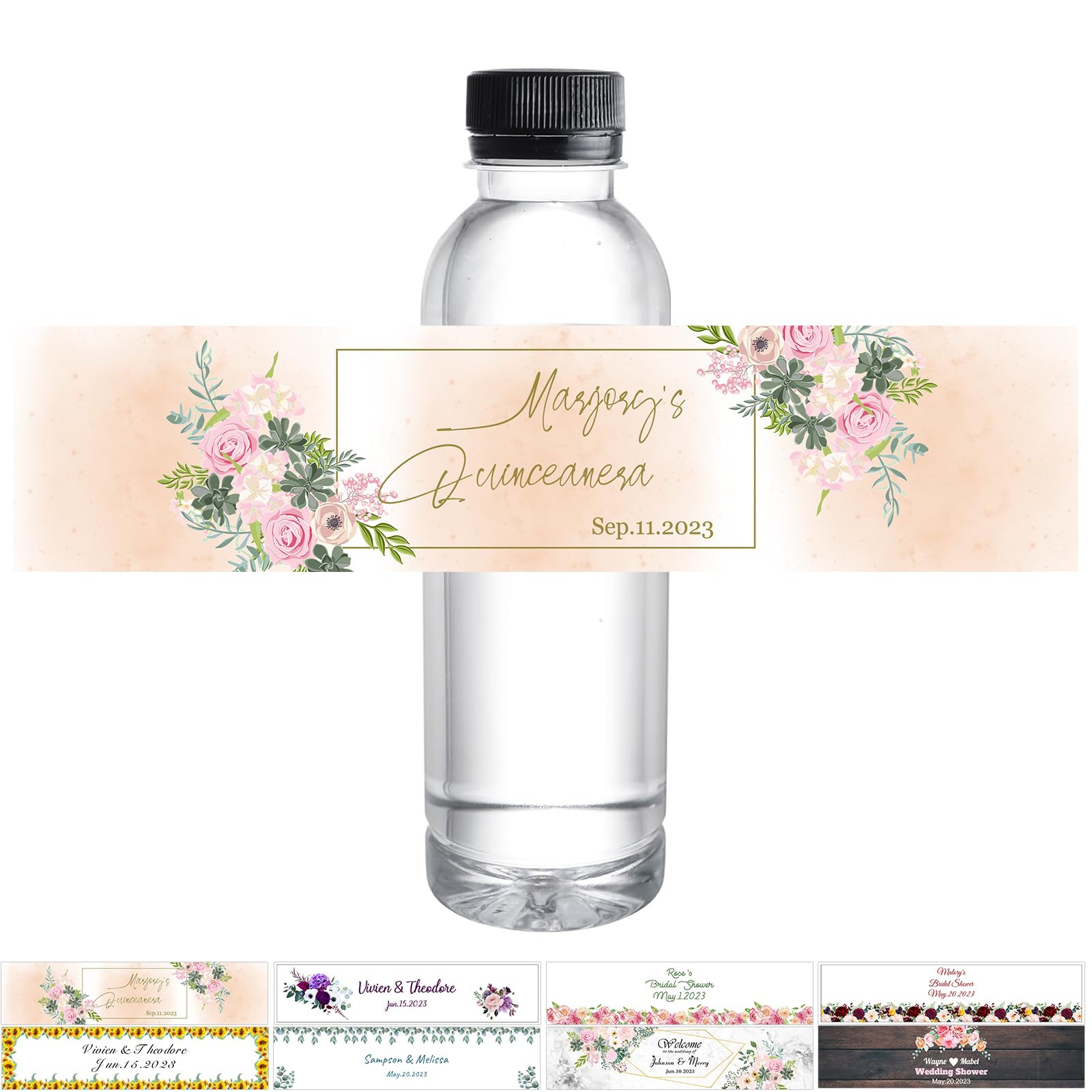 Amazon.com : 50Pcs Personalized Water Bottle Labels Custom Photo ...