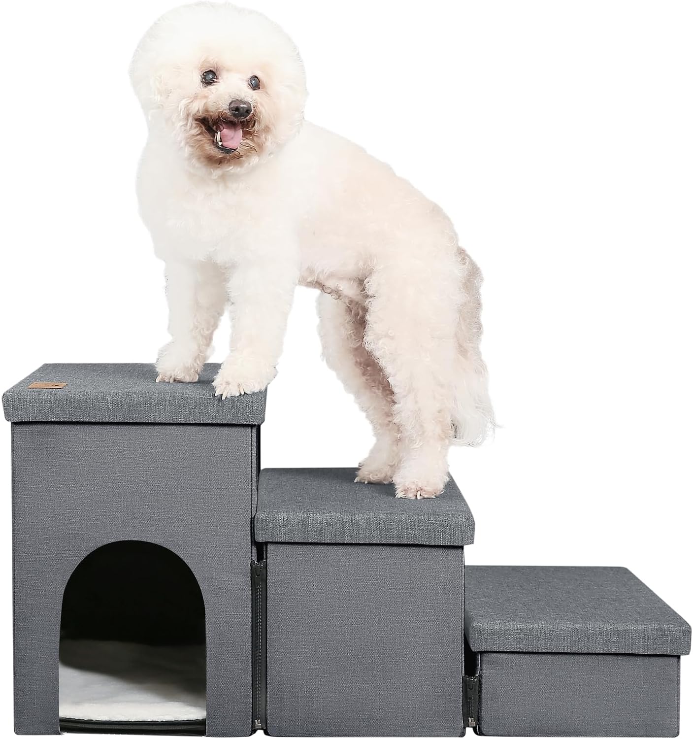 Amazon.com : Dog Stairs for Small Dogs, Foldable Pet Steps with Storage ...