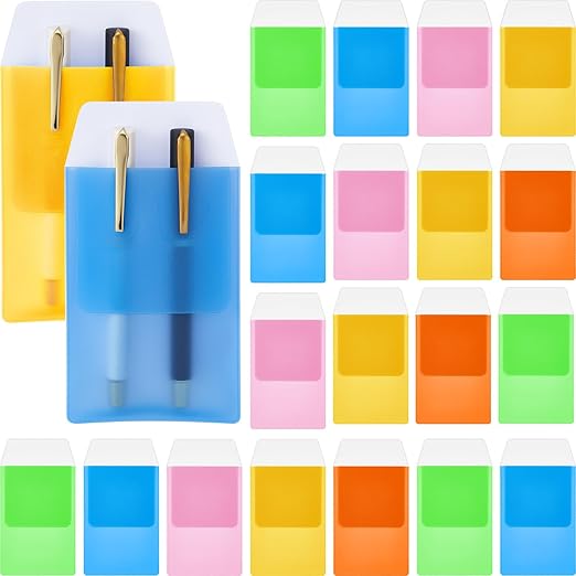 Amazon.com : Tenceur 50 Pcs Pocket Protector Heavy Duty PVC Pen Holder ...