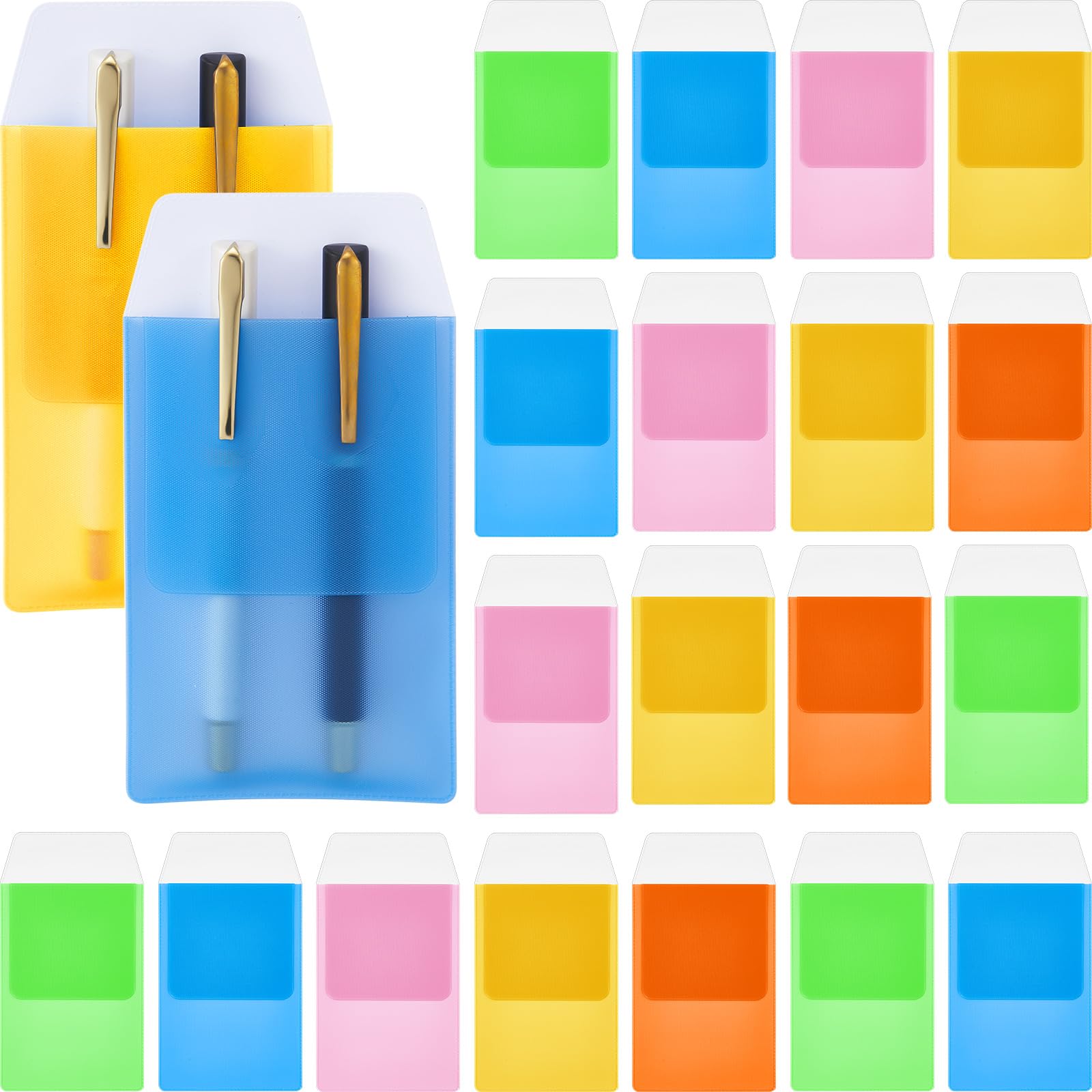 Amazon.com : Tenceur 50 Pcs Pocket Protector Heavy Duty PVC Pen Holder ...