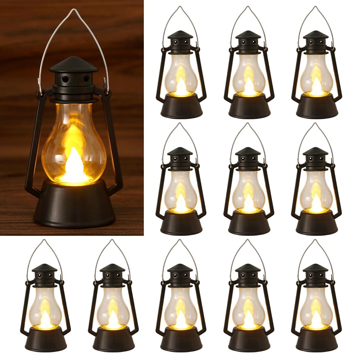 Amazon.com: LJQizn 12Pcs LED Mini Vintage Lantern Decor Indoor ...