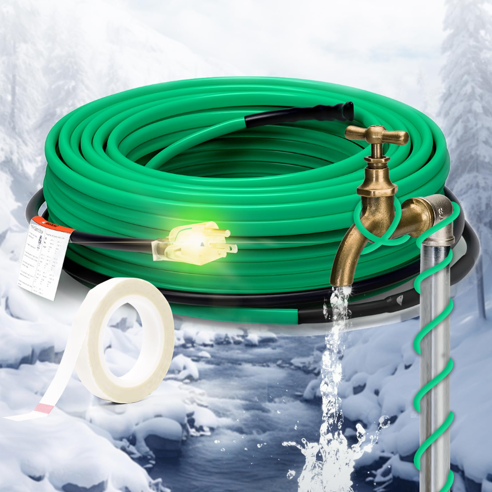 Snapklik.com : HEATIT Pipe Heat Cable For Water Pipe Freeze Protection
