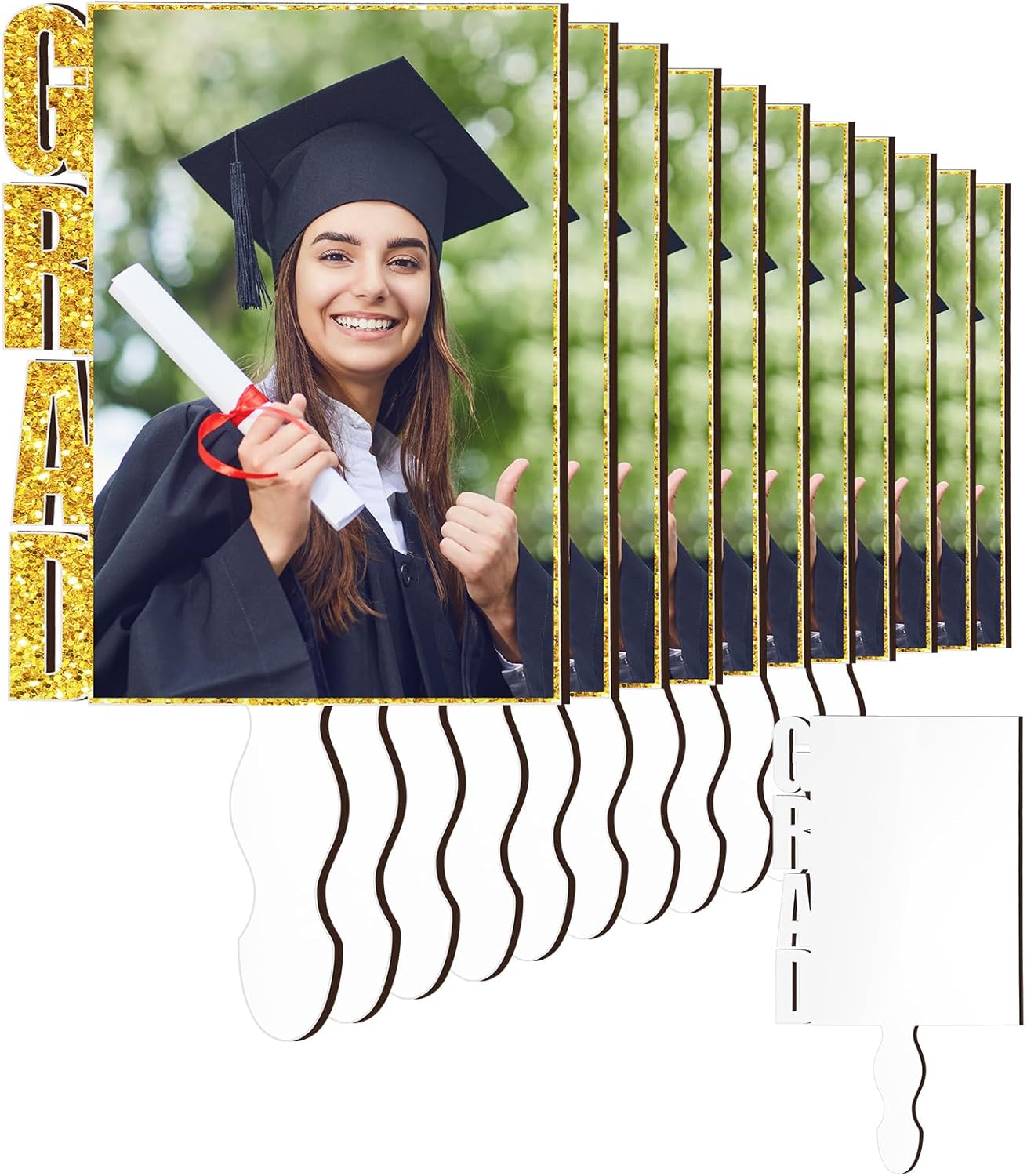 Amazon.com - Anglechic 6 Pcs Graduation Sublimation Blanks Paddle Fan ...