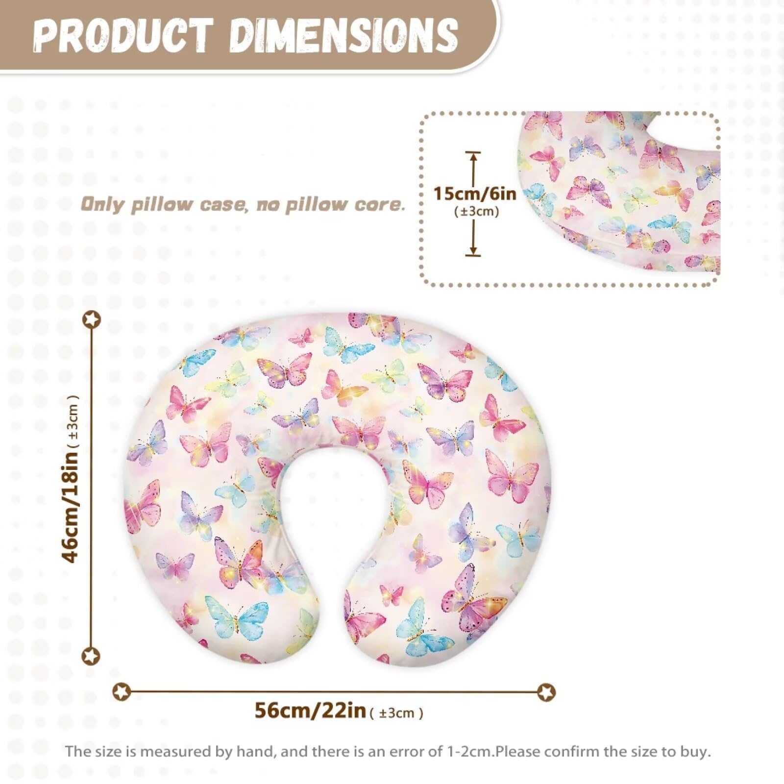 Snapklik.com : Multicolored Butterfly Nursing Pillow Cover For Baby Boy ...