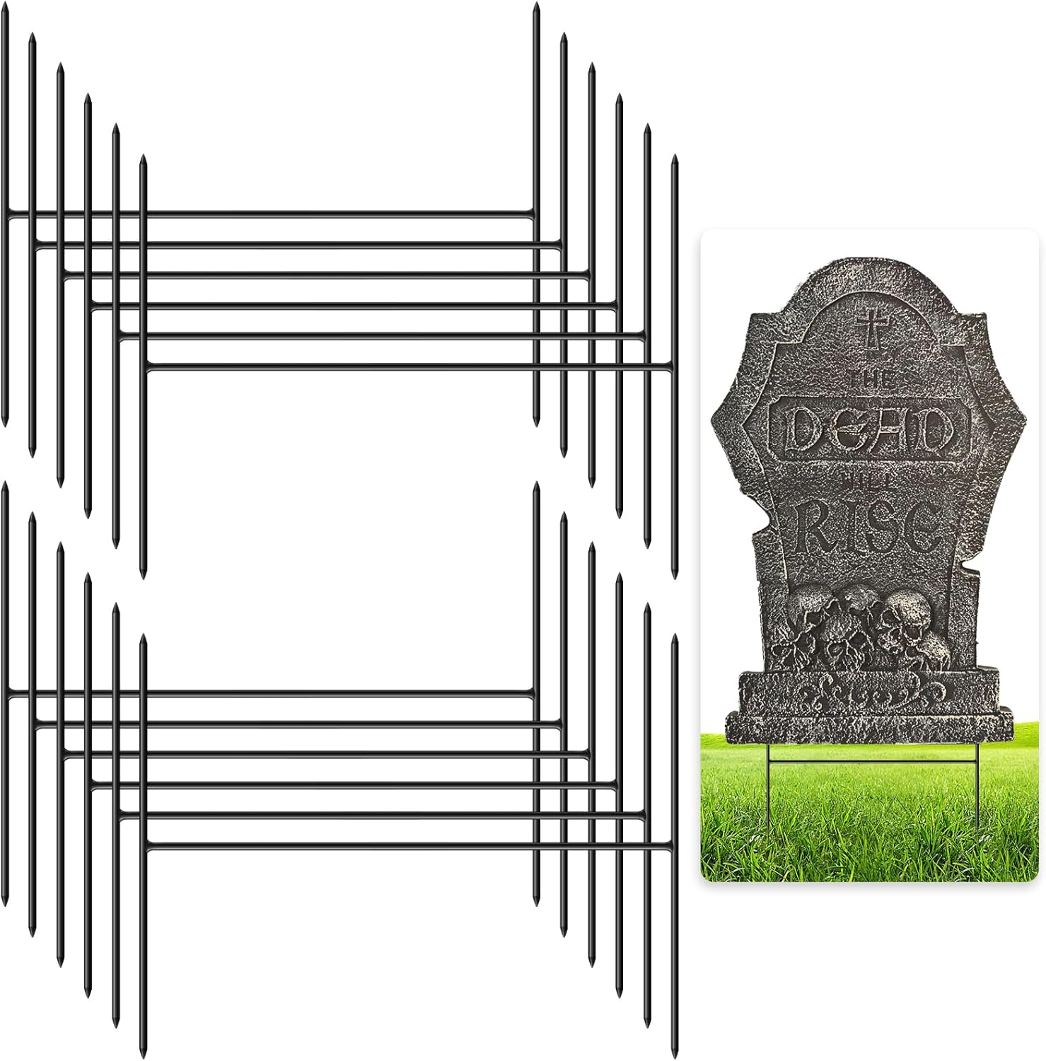 Amazon.com: 12PCS Metal Halloween Tombstone Stakes 7.9"X6.3" H Shaped ...