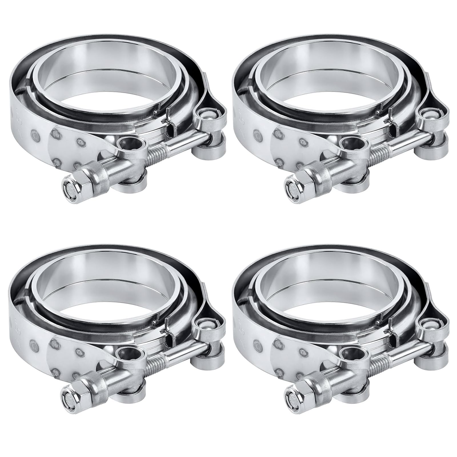 Snapklik.com : 2.5 Inch Stainless Steel V-Band Flange Clamp Kit Endxedo ...