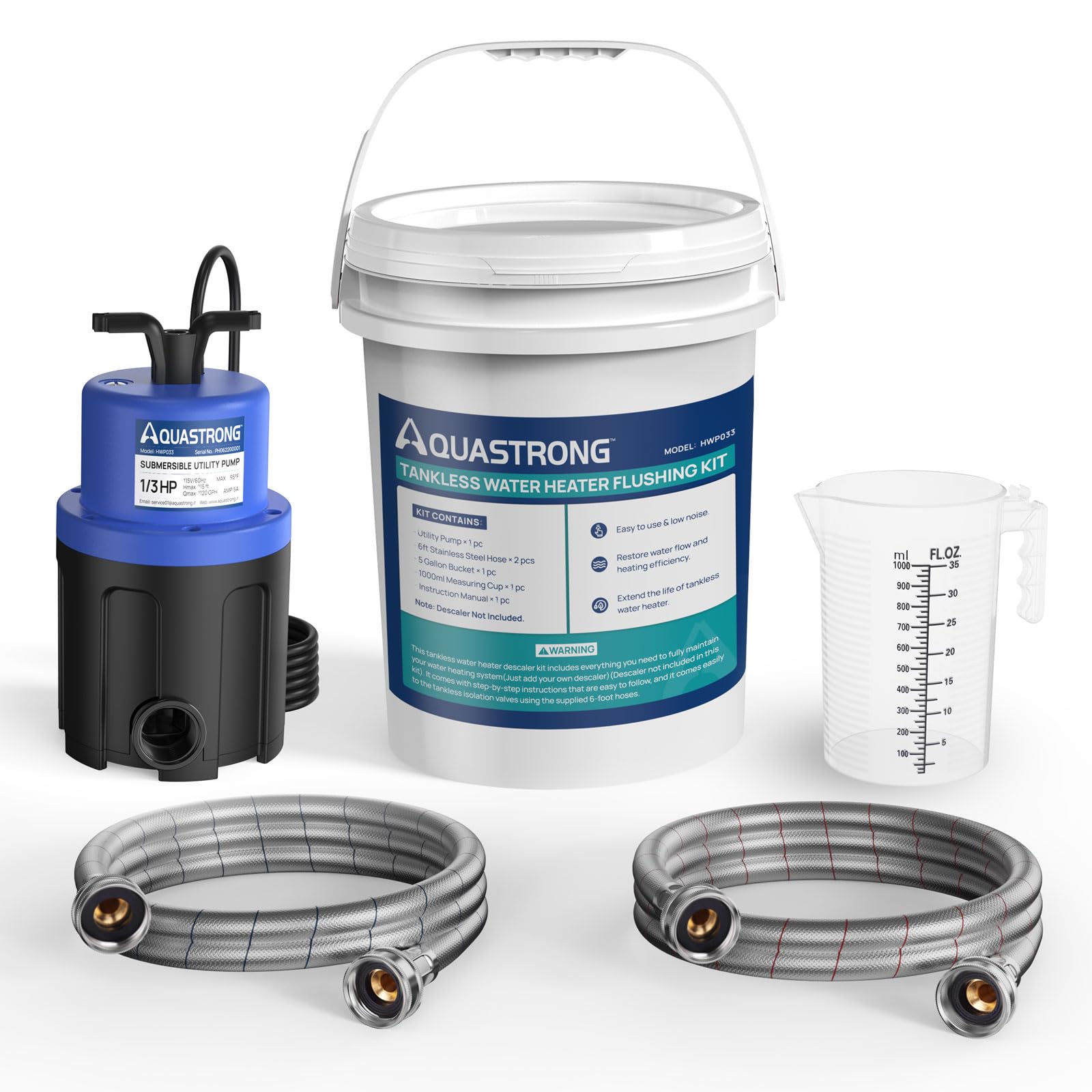 Snapklik.com : Aquastrong Tankless Water Heater Flush Kit
