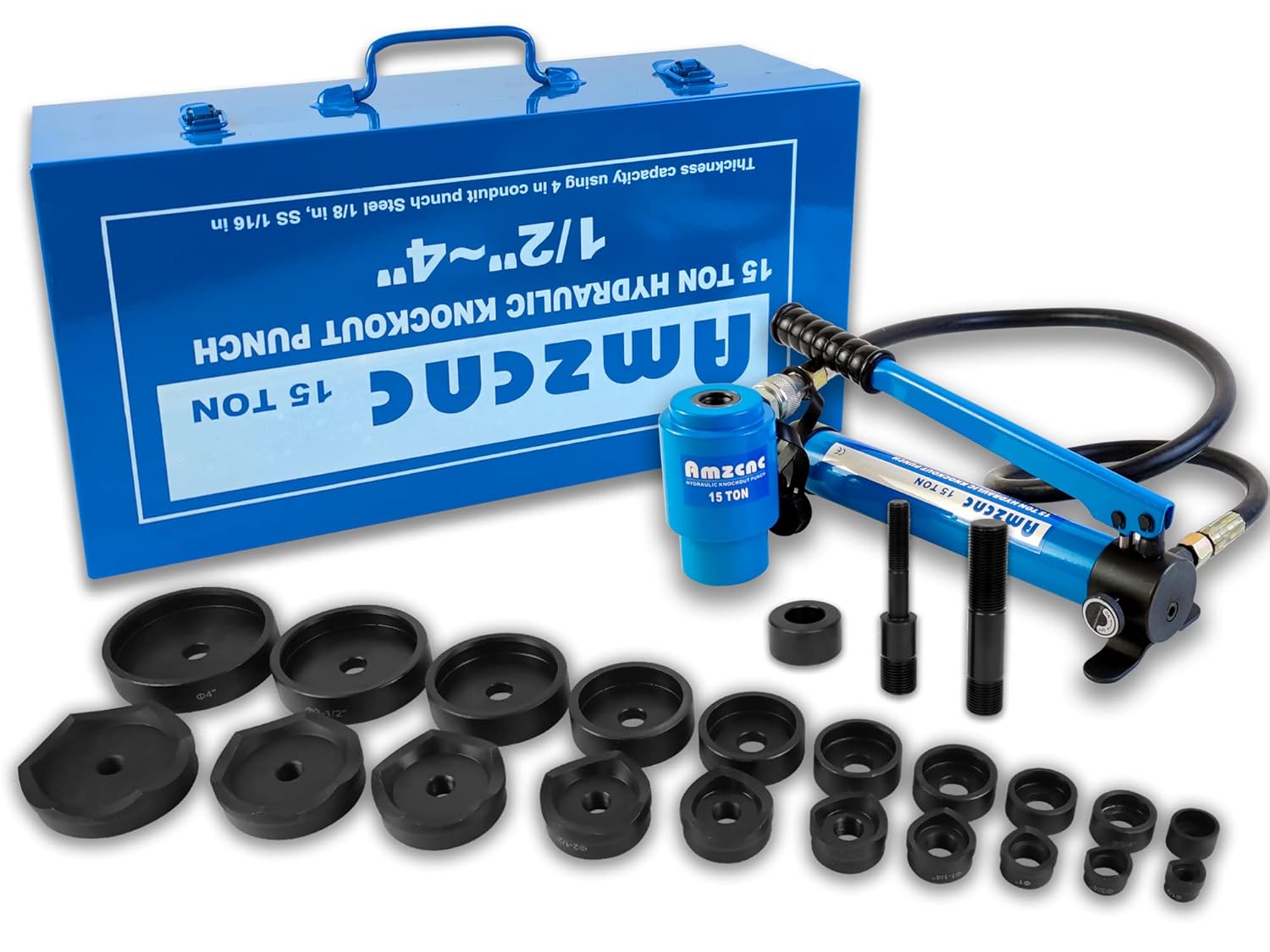 AMZCNC Hydraulic Knockout Punch Electrical Conduit Hole Cutter Set KO ...