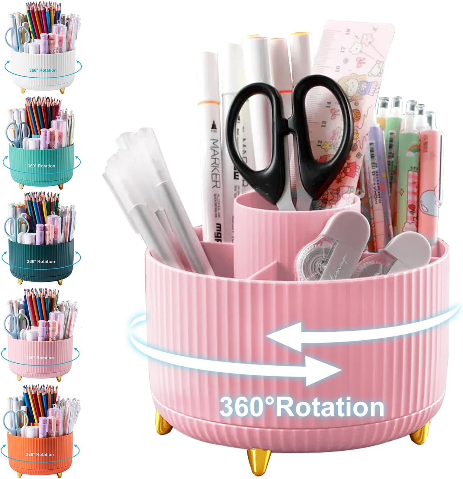 Amazon.com: 9 in 1 Pink Desk Organizers and Accessories Set, Pink Gifts ...