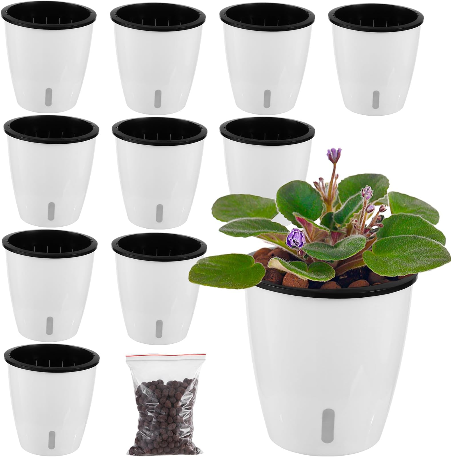 Amazon.com: SiliFine 10 Pcs Self Watering Pots Bulk for Plants 4.92 x 5 ...