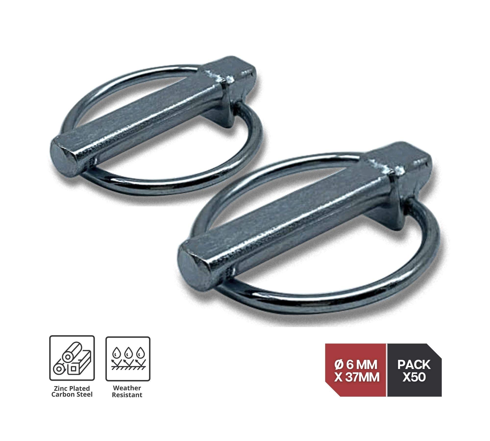 DOJA Industrial | Quick Release Pins | 50 Units 6mm Diameter x 37mm ...