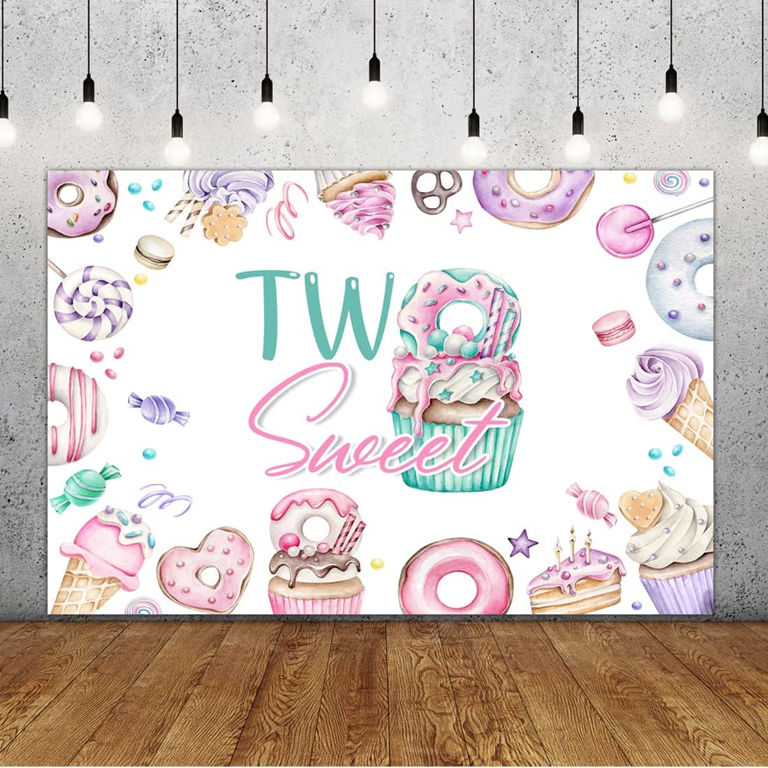 Amazon.com : Two Sweet Birthday Photography Background Colorful Balloon ...