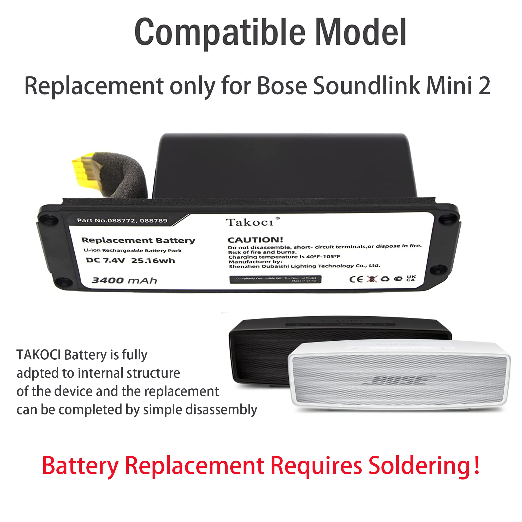 Bose Soundlink Mini Ii ASKC 088796 088789 088772 080841 Battery ...
