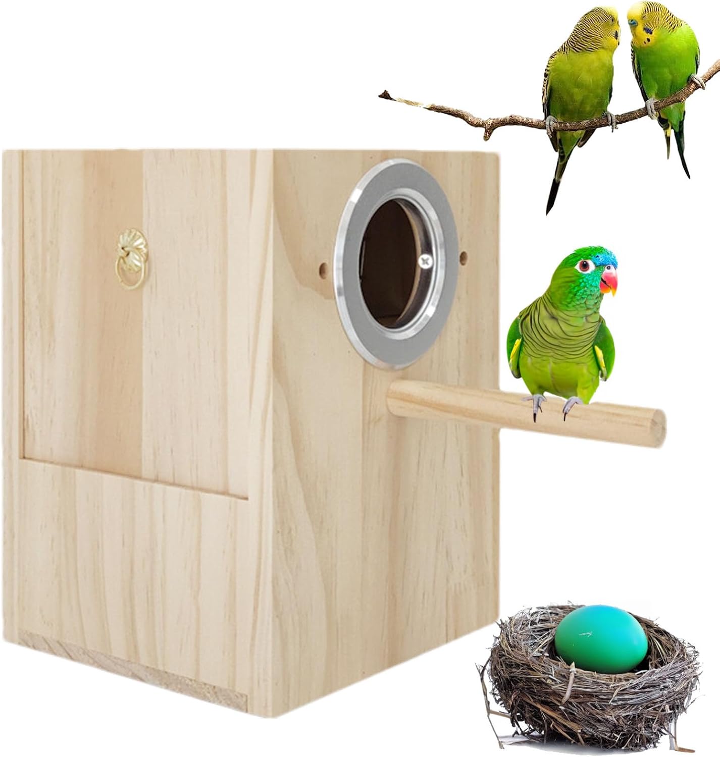Amazon.com: Bird Boxes for Nesting | Wooden Bird House for Cage with ...