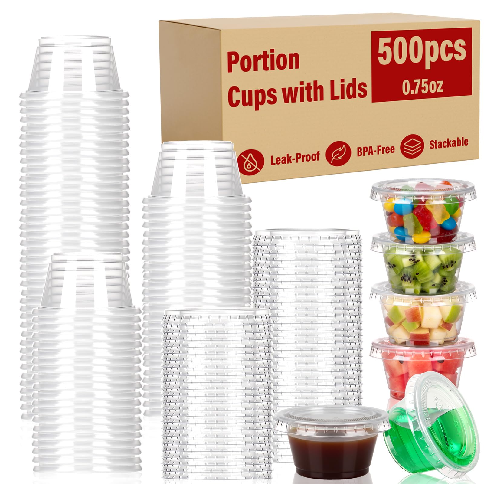 Snapklik.com : FoldTier 500 Sets Disposable Plastic Portion Cups