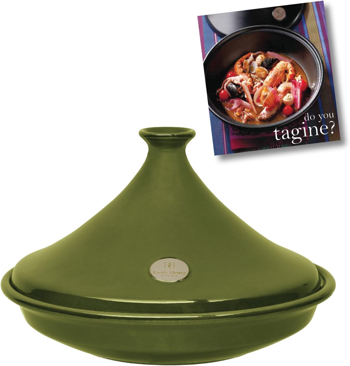Amazon.com: Emile Henry 3.7-Quart Tagine and Gwp Cookbook, Olive ...