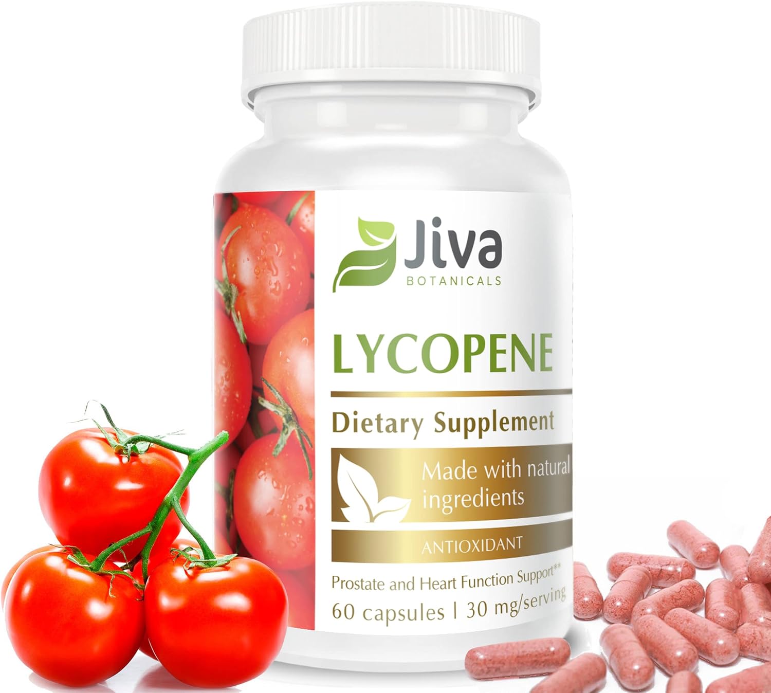 Amazon.com: Jiva Botanicals - Lycopene Supplement 30 mg Capsules-Made ...