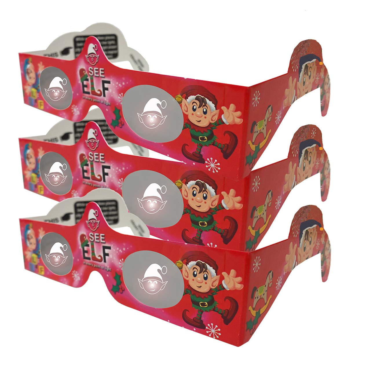 Amazon.com: Christmas Glasses - Holiday Eyes - Specs -ELVES - 3 PAIRS ...