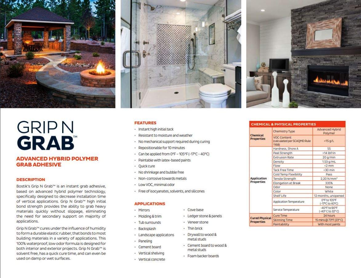 BOSTIK Grip N Grab All Purpose Construction Adhesive