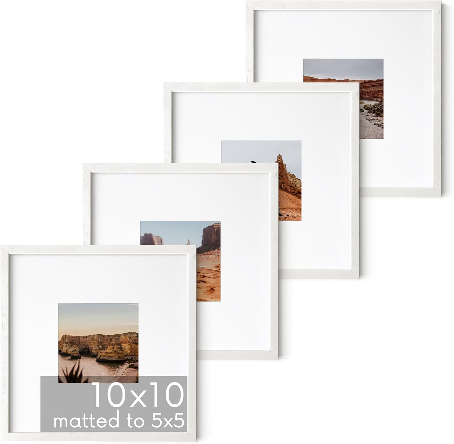 Amazon.com - HAUS AND HUES Solid Oak Wood 10”x10”Picture Frames Matted ...