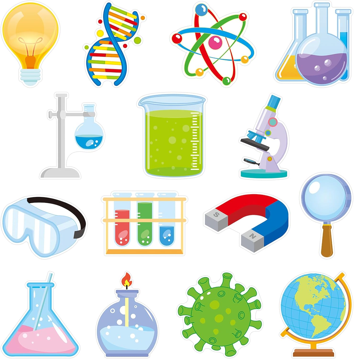 Amazon.com: 45 Pcs Science Cutouts 15 Desings Science Lab Accents ...